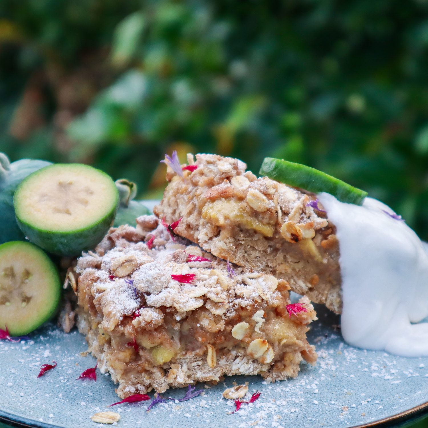 Feijoa crumble slice - Sustainable Holly